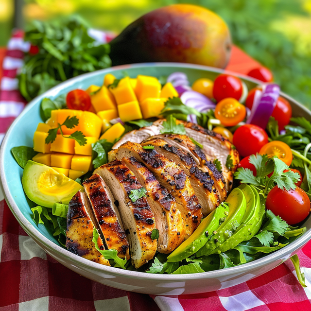 My Vibrant Grilled Chicken and Mango Salad Recipe with Zesty Lime Vina ...