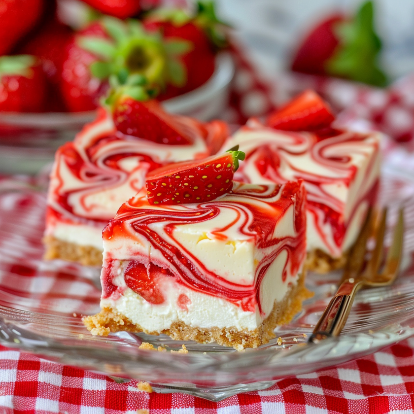 No-Bake Strawberry Cheesecake Squares – Grandmother's Kitchen