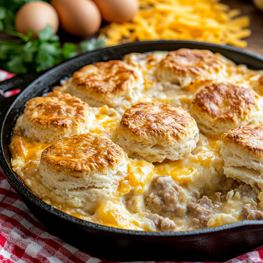 Breakfast Pot Pie with Biscuit Rounds – Grandmother's Kitchen